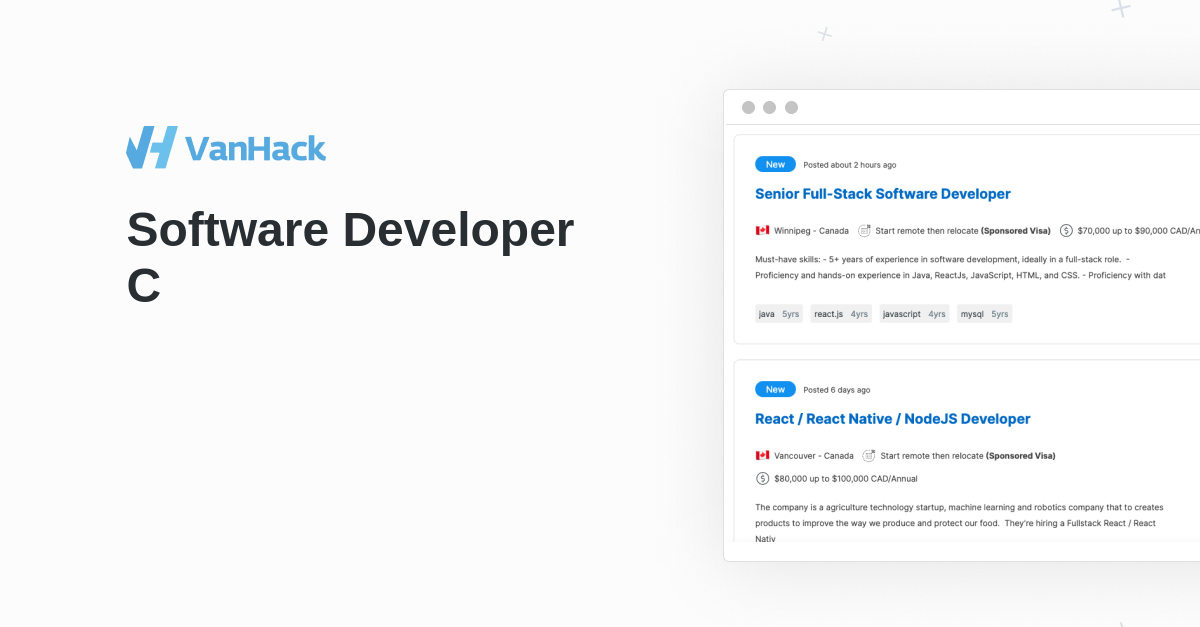 Software Developer C# - VanHack